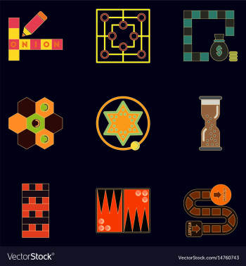 Free: Board games icons set table games for kids vector image - nohat.cc