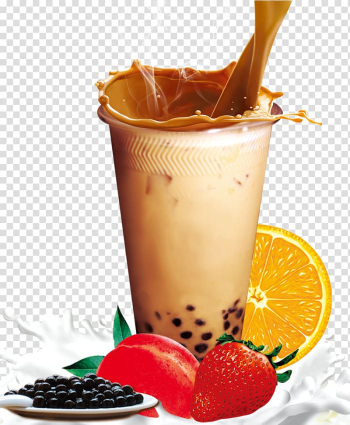 Free: Clear drinking glass and fruits , Hong Kong-style milk tea Bubble ...