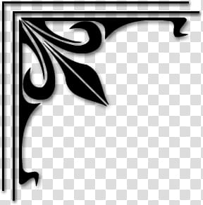 Free: Corners Stamps, black floral corner frame illustration ...