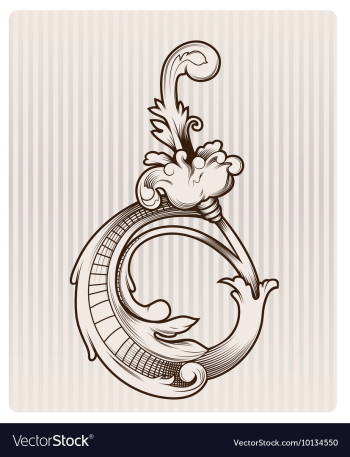 Free: Engraved floral element vector image - nohat.cc