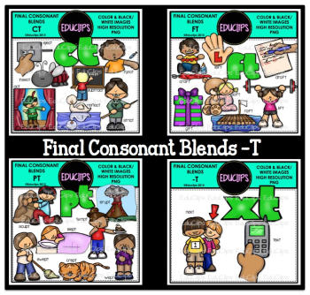 Free: Final Consonant Blends R- Clip Art Bundle (Color and B&W ...
