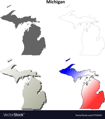 Free: Michigan Map Outline Clip Art - Blank Map Of Michigan - nohat.cc