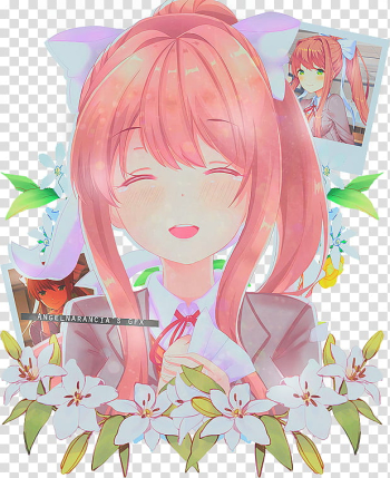 Free: Monika from DokiDoki. Banner from my GFX. transparent background ...