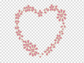 Free: Parisian, heart-shaped pink flower frame transparent background ...