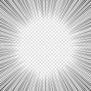 Free: Screentones action lines , black lines with sun rays transparent ...