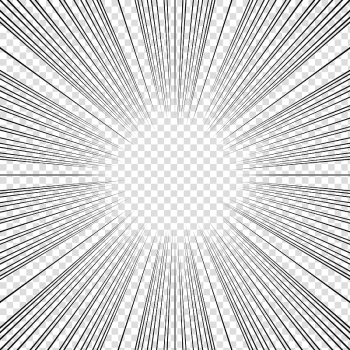 Free: Screentones action lines, black radial lines sunburst transparent ...