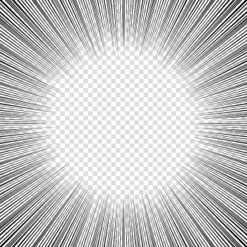 Free: Screentones action lines , black frame illustration transparent ...