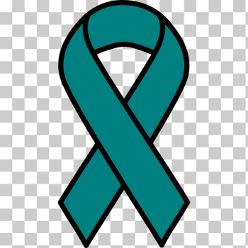 Ovarian and cervical cancer awareness woman holding teal ribbon on ...