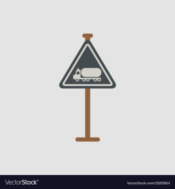 Free: Warning road sign gasoline tank truck vector image - nohat.cc