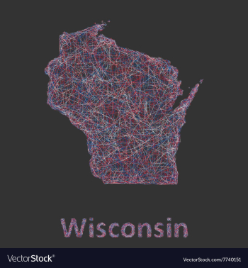 Free: Wisconsin line art map vector image - nohat.cc