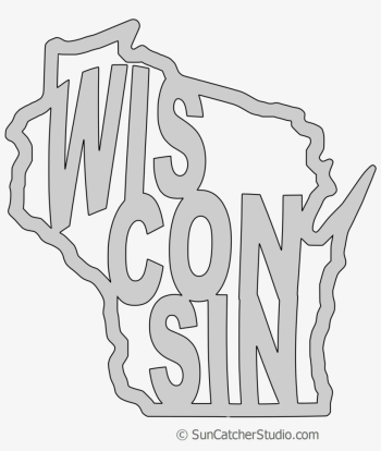 Free: Wisconsin Map Outline Printable State Shape Stencil - Scalable ...