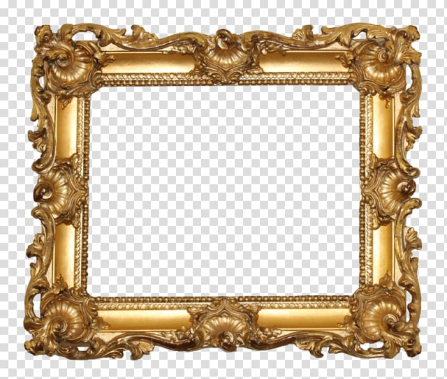 Free: 01504 Frames Rectangle Gold, gold transparent background PNG ...