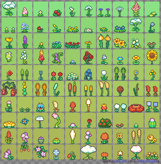 Free: 100 Flower Sprites by Neoriceisgood on DeviantArt - nohat.cc
