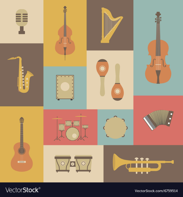 Free: 161grunge music instrument vector image - nohat.cc