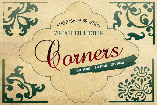 Free: 20 Corner Designs PSD - ABR - PNG - nohat.cc