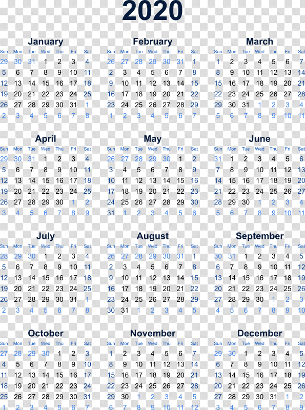 Free: 2020 Calendar Transparent Background PNG - nohat.cc