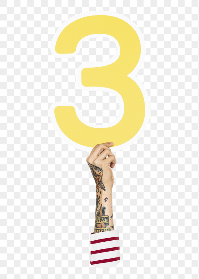 Free: 3 png number, raised hand, | Free PNG - rawpixel - nohat.cc