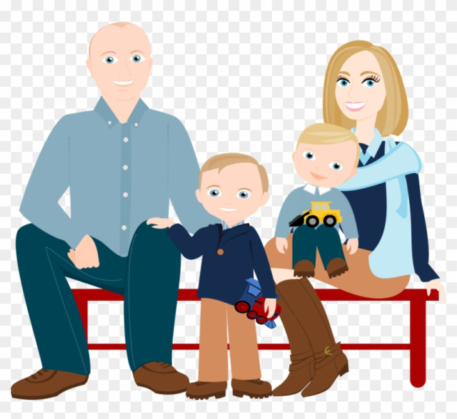 Free: 3 To 5 People Cartoon Family Drawing ~ Custom Illustration ...