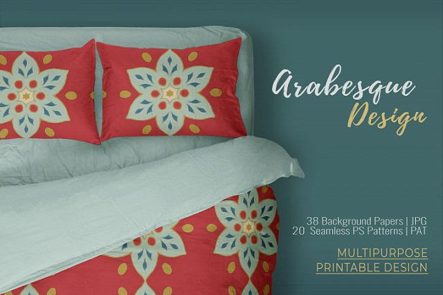 Free: 38 Arabesque Papers JPG & 20 Seamless Tiles PS Patterns PAT ...