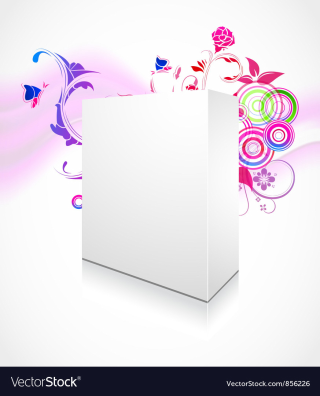 Free: 3d blanck box with floral background vector image - nohat.cc