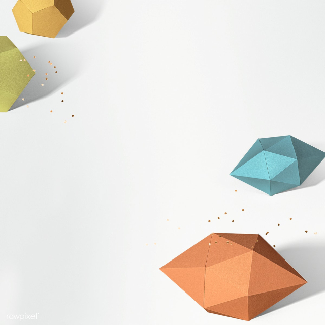 Free: 3D colorful elongated hexagonal bipyramid and gray pentagon ...