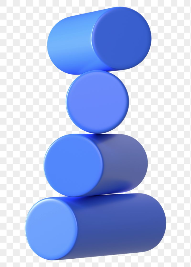 Free: 3D cylinder stack png blue | Free PNG - rawpixel - nohat.cc