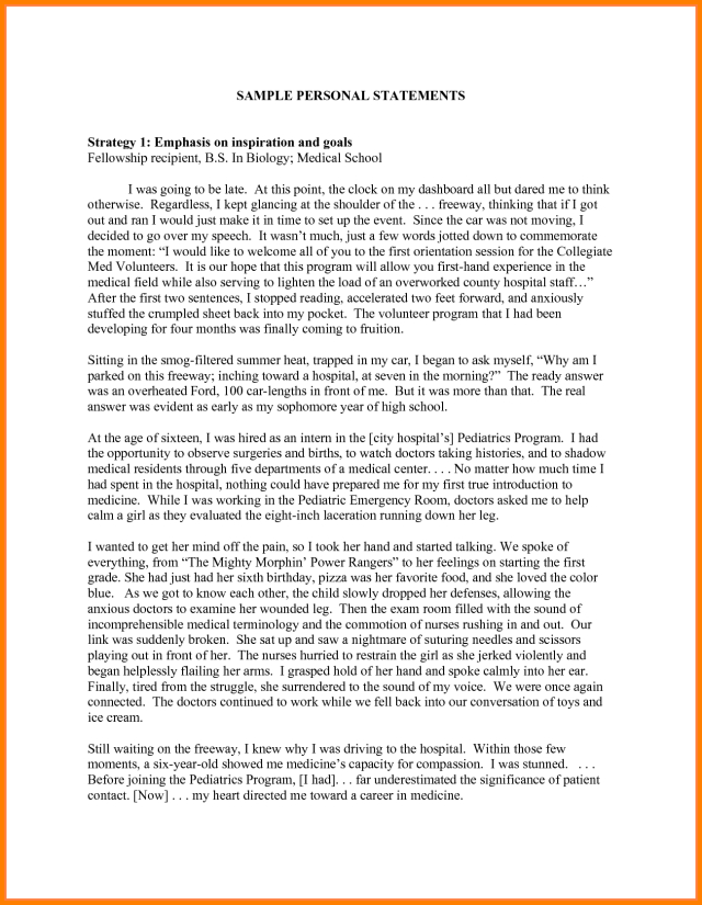Free: 9+ graduate school personal statement template | pear tree ...