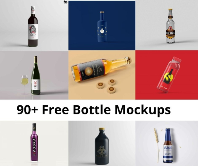 Free: 90+ Free Bottle Mockup Collection - Freebies Mockup - nohat.cc