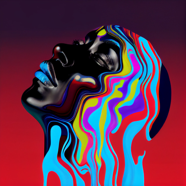 Free: A face dissolving into colorful liquid - nohat.cc