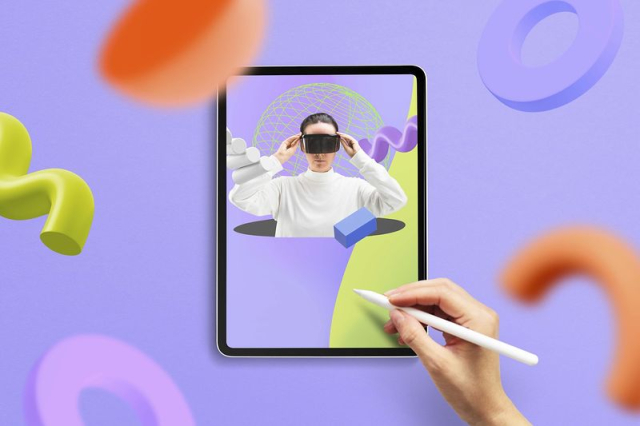 Free: Abstract memphis tablet screen with hand | Free Photo - rawpixel ...