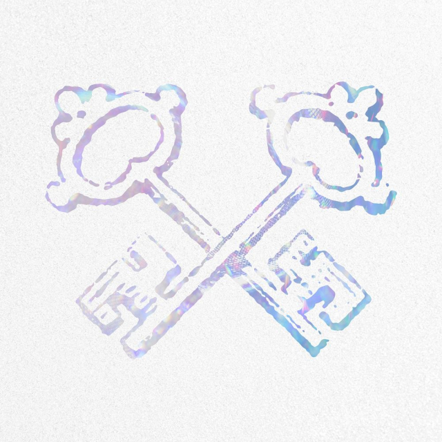 Free: Aesthetic crossed keys collage element, | Free PSD Illustration ...