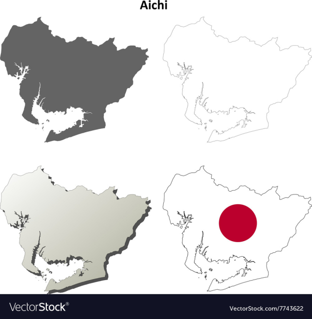 Free: Aichi blank outline map set vector image - nohat.cc