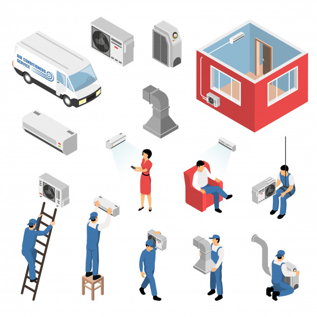 Free: Air conditioners installation isometric set Free Vector - nohat.cc