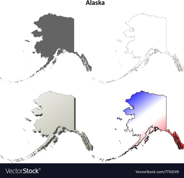 Free: Alaska outline map set vector image - nohat.cc