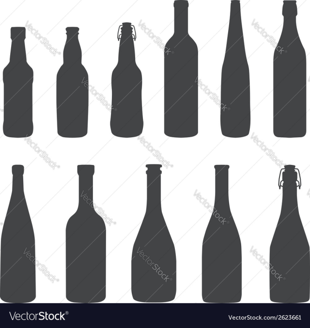 Free: Alcohol bottles silhouette set vector image - nohat.cc