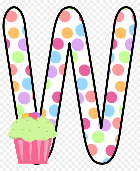 Free: Alphabet Letter Clip art Cupcake Image - polka dot birthday ...