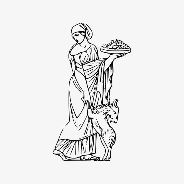 Free: Ancient peasant drawing, maiden illustration | Free Vector ...