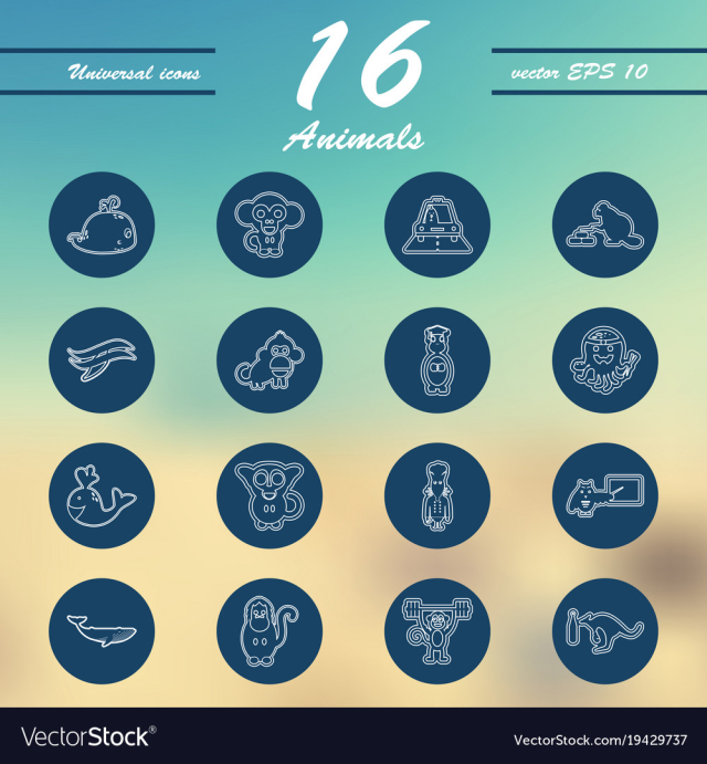 Free: Animal icons set outline style of animal icons vector image - nohat.cc