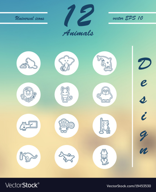 Free: Animal icons set outline style of animal icons vector image - nohat.cc