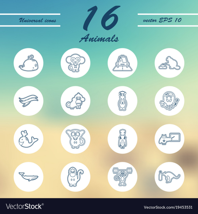 Free: Animal icons set outline style of animal icons vector image - nohat.cc
