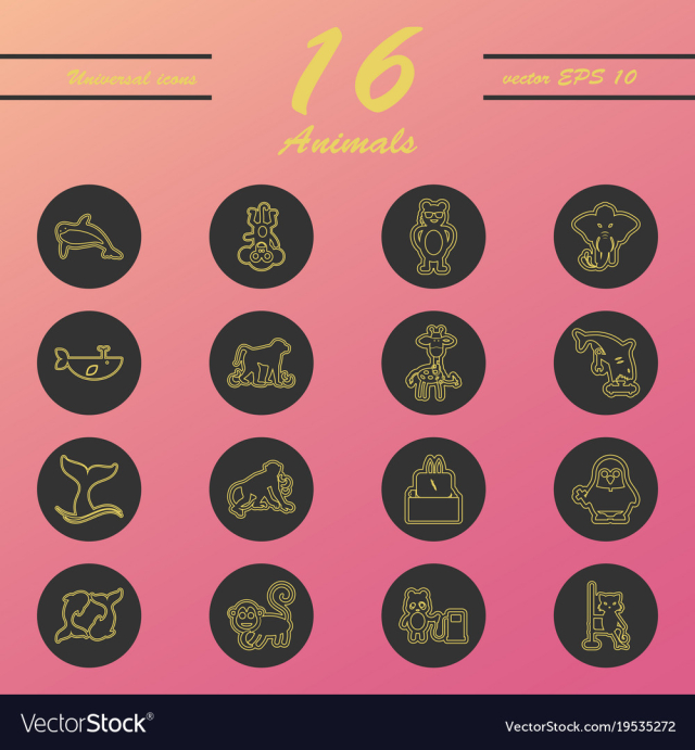 Free: Animal icons set outline style of animal icons vector image ...