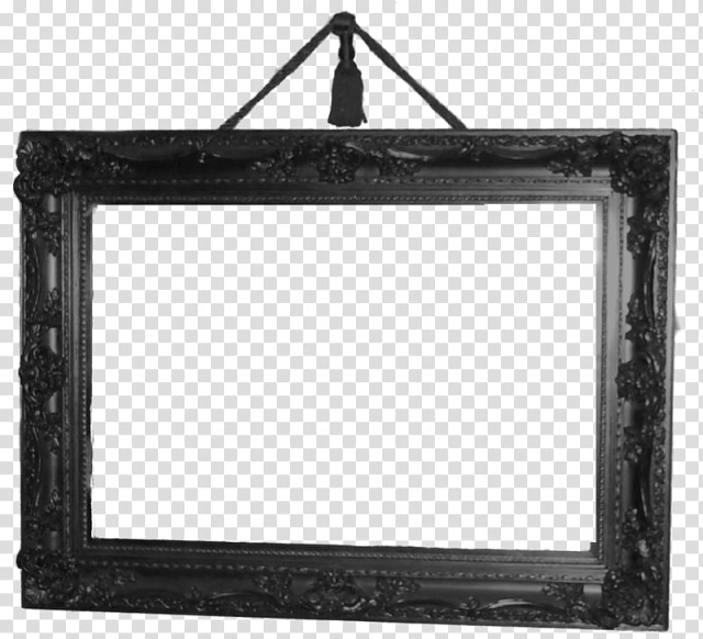 Free: Antique Frame III, rectangular black frame transparent background ...
