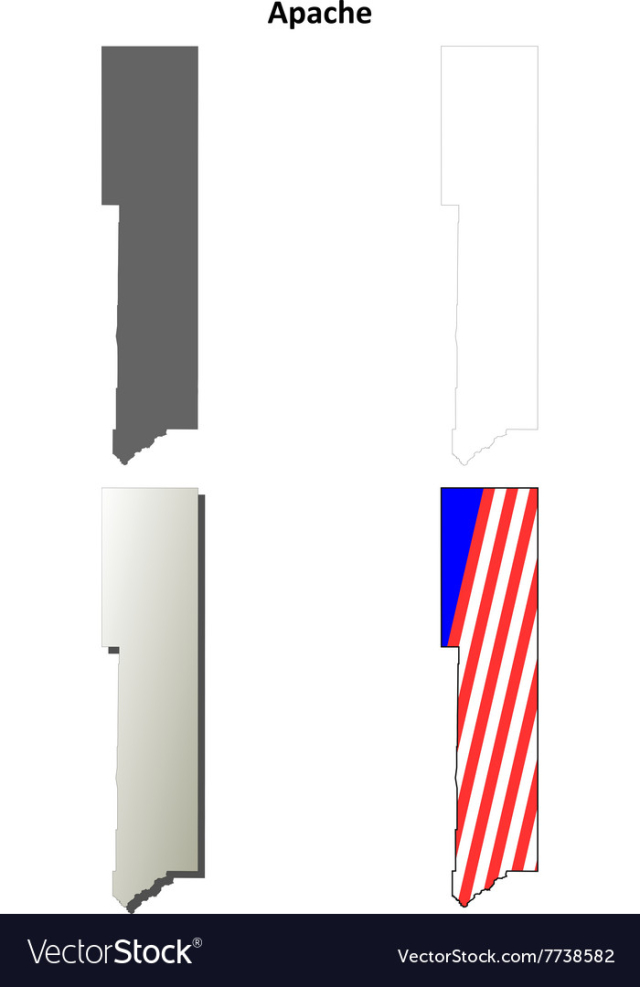 Free: Apache County Arizona outline map set vector image - nohat.cc