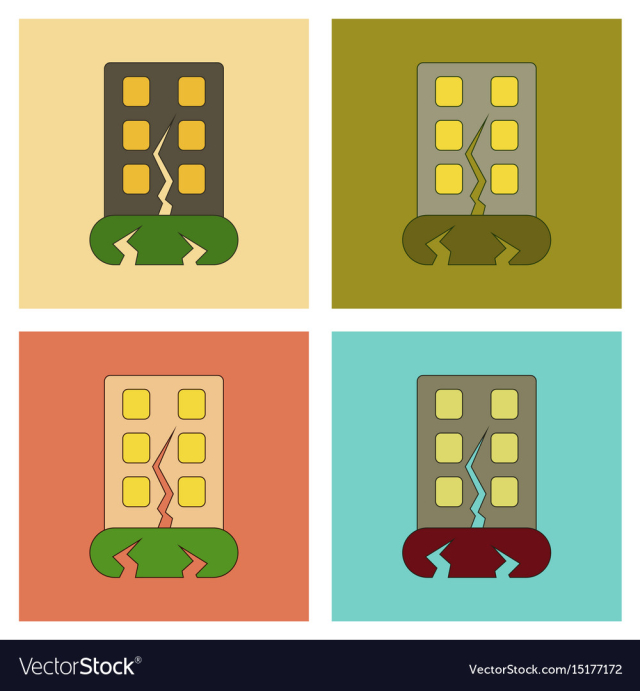 Free: Assembly flat icons earthquake house vector image - nohat.cc