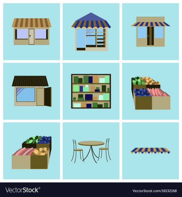 Free: Assembly flat icons shop interior vector image - nohat.cc