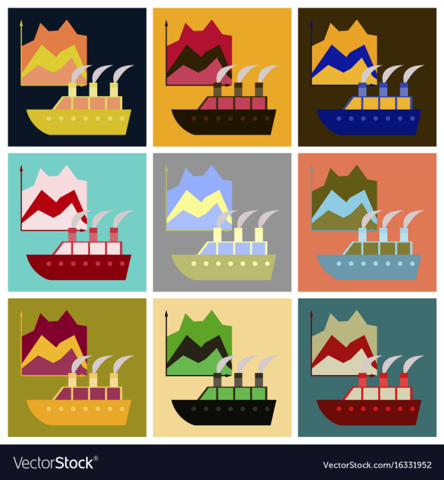 Free: Assembly of flat icons cruise ship infographic vector image ...