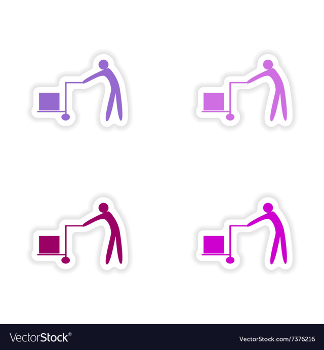 Free: Assembly realistic sticker design on paper movers vector image ...