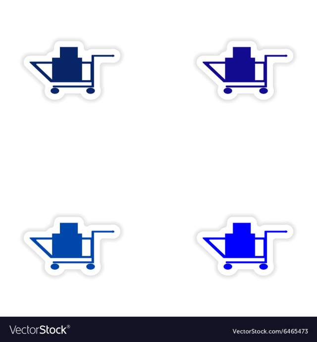 Free: Assembly realistic sticker design on paper trolley vector image ...