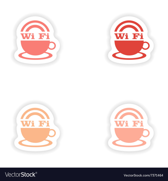 Free: Assembly realistic sticker design on paper wi-Fi vector image ...