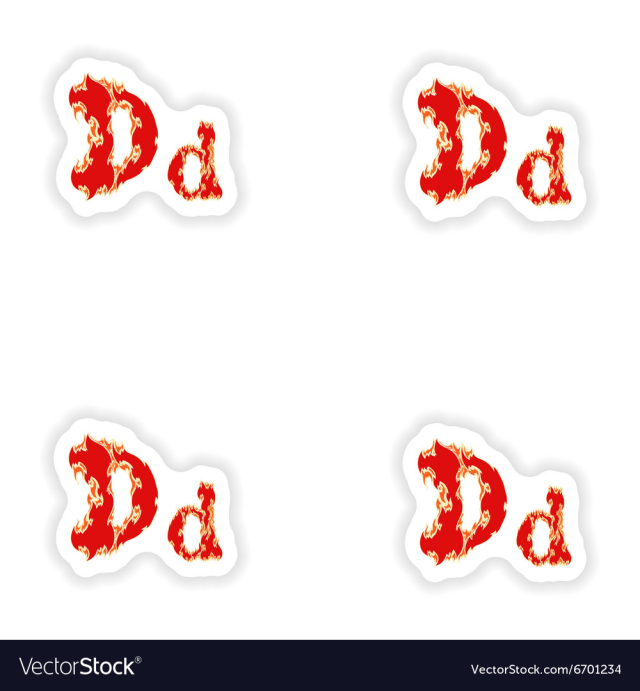 Free: Assembly stickers fiery font red letter D on white vector image ...